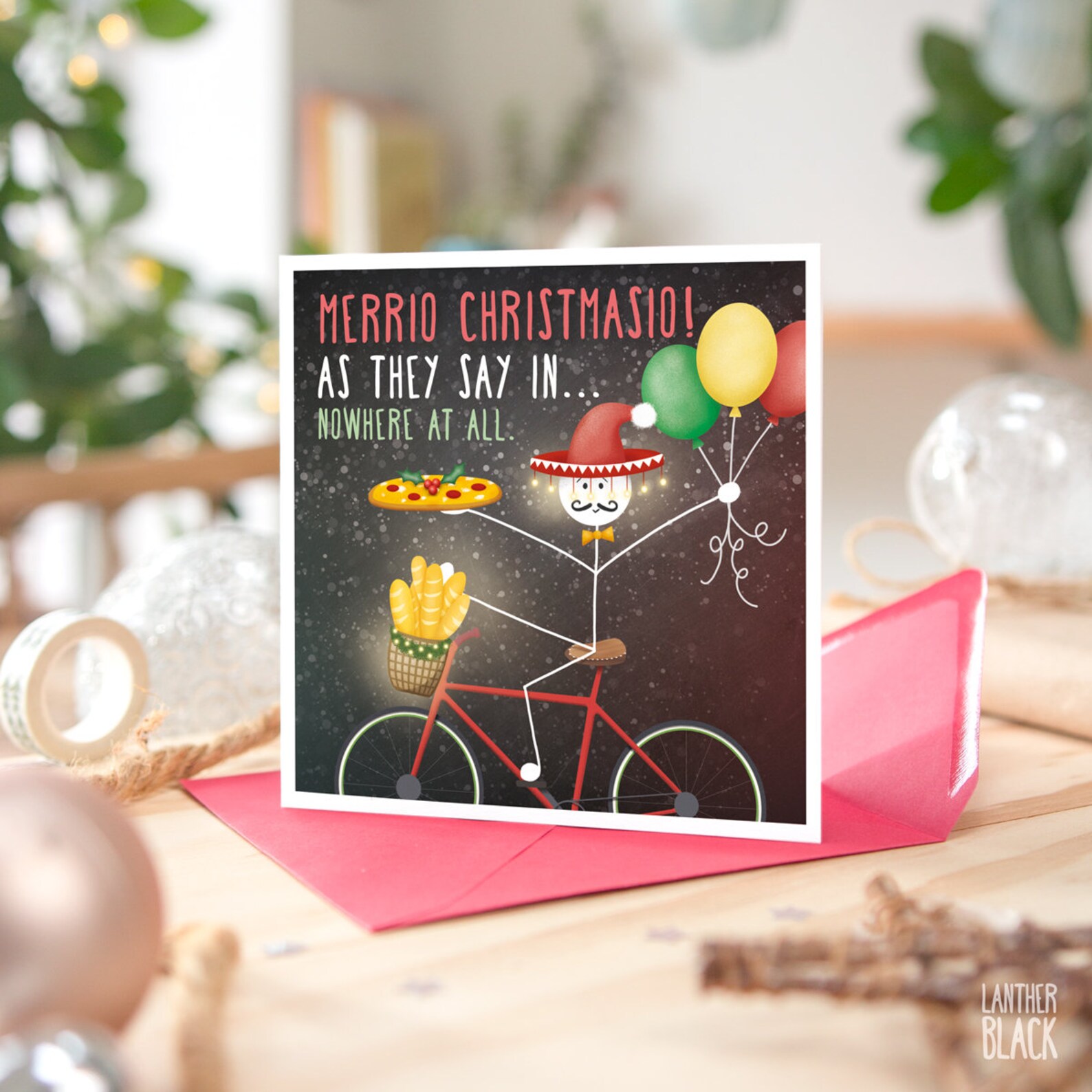 Merrio Christmasio Funny Christmas Stickman Greeting Card, Funny Friend ...