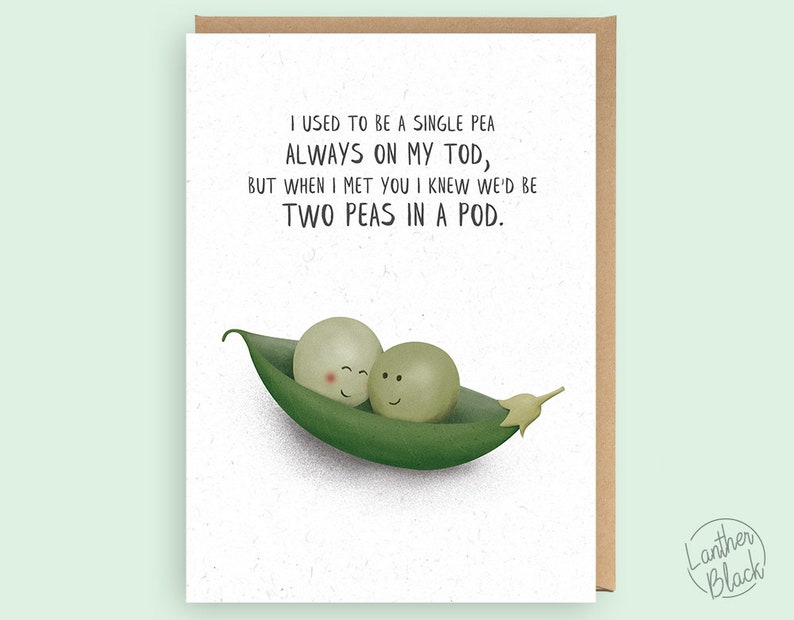 Peas in a Pod / Cute Husband Birthday Card / Wife Birthday / Girlfriend ...
