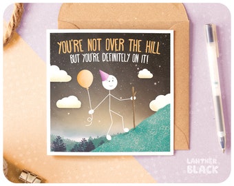 Over the Hill Birthday Card | Etsy