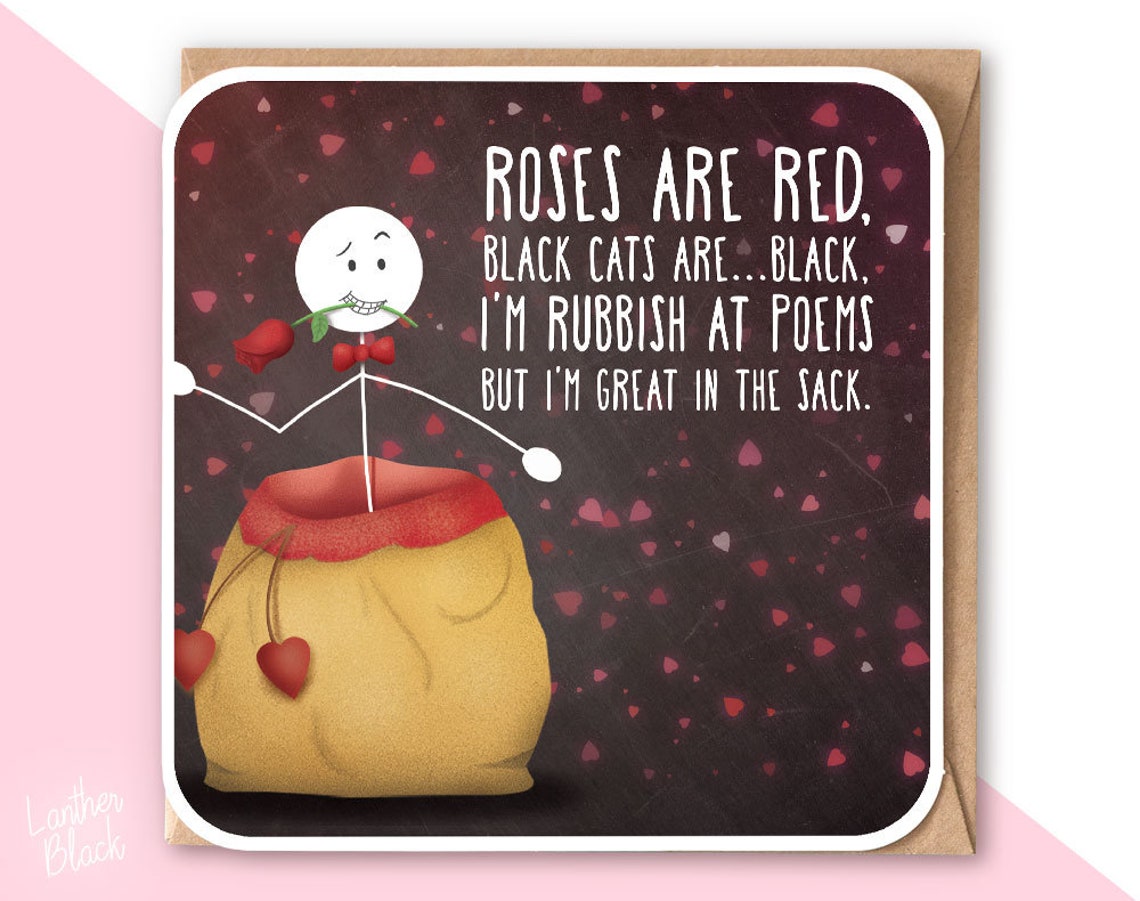 Funny Love Card Roses Are Red Funny Love Poem Husband Wife - Etsy