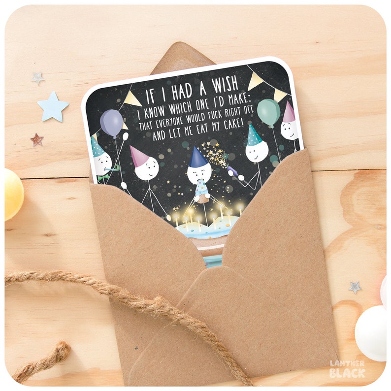 Introvert Birthday Card Funny Antisocial Anti Alternative Greeting Teen ...