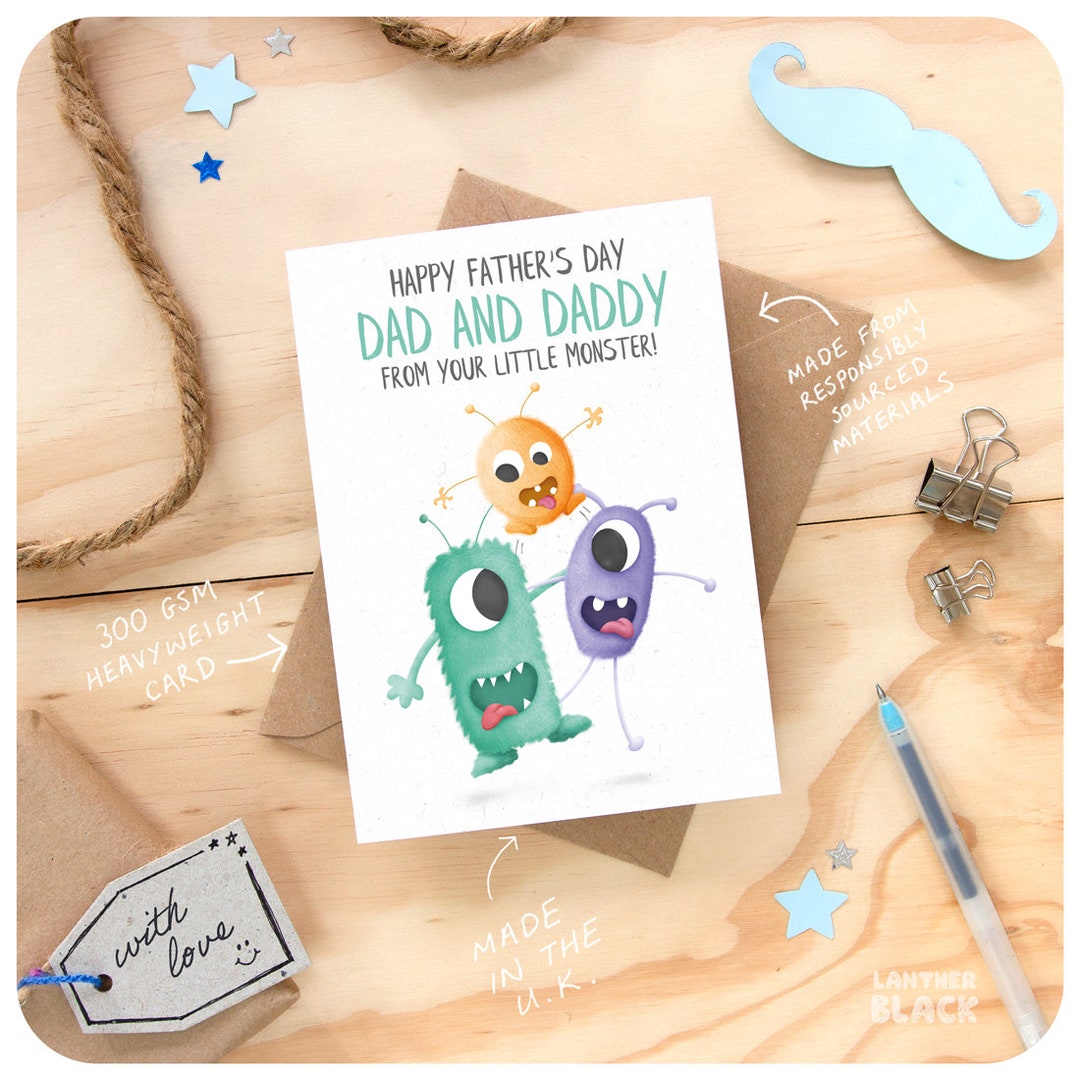 Funny LGBT Dad and Daddy Father's Day Card, Two Dads Gay Happy Father's ...