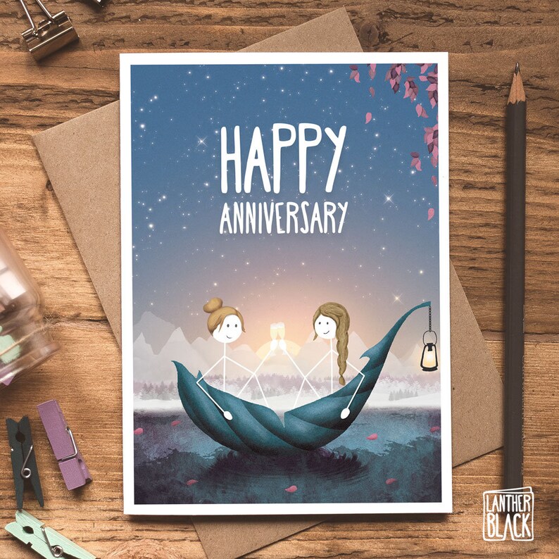 Lesbian Happy Anniversary Card Wife Anniversary Card Etsy
