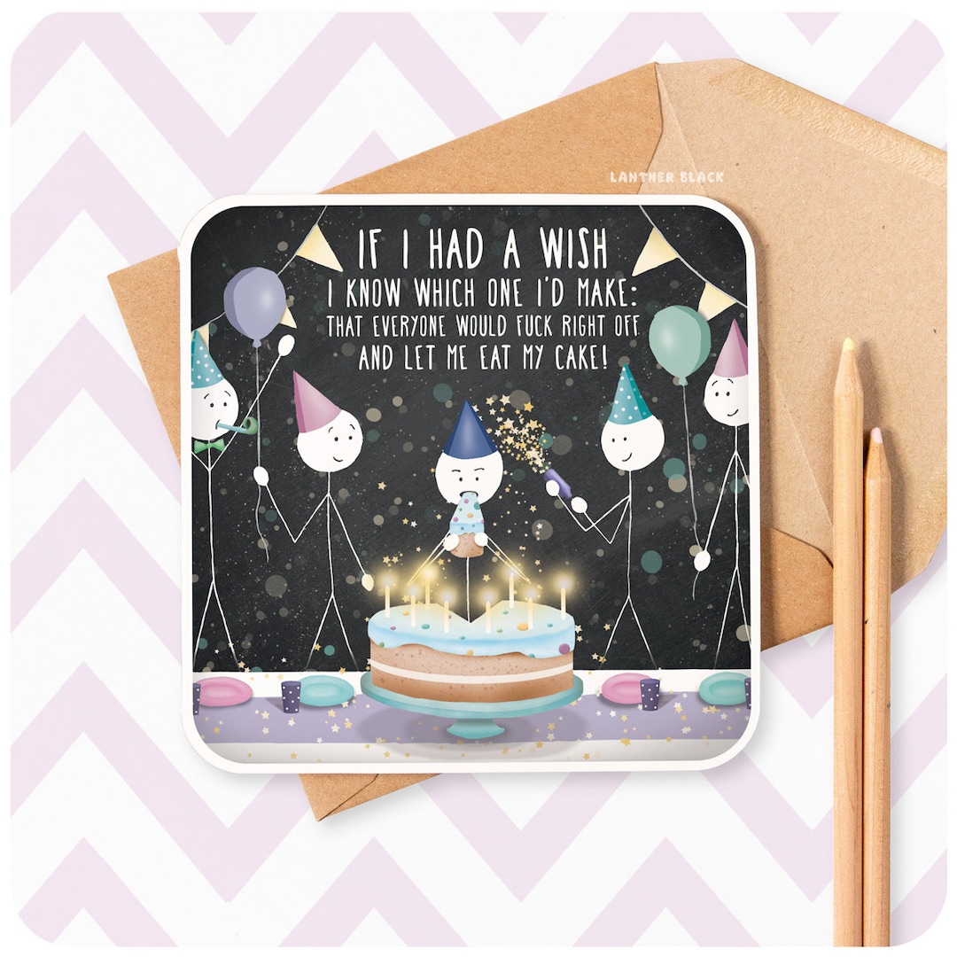 Introvert Birthday Card Funny Antisocial Anti Alternative Greeting Teen ...