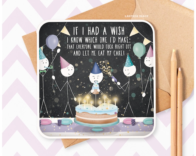 Introvert Birthday Card Funny Antisocial Anti Alternative Greeting Teen ...