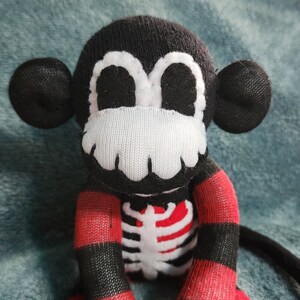Vanish - Red & Black Skeleton Sock Monkey Plush D.I.Y. Kit - Make It ...