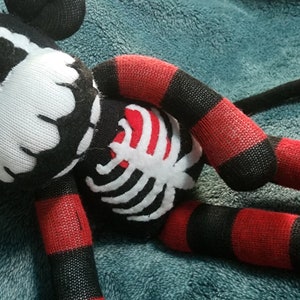 Vanish - Red & Black Skeleton Sock Monkey Plush D.I.Y. Kit - Make It ...