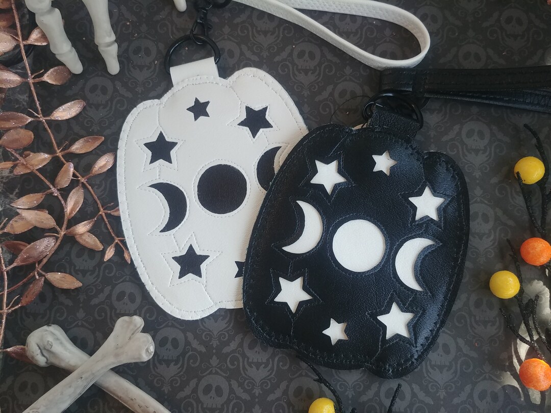 Moon Phases Carved Pumpkin Coin Purse - Handmade Vinyl Halloween Pouch ...