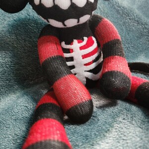 Vanish - Red & Black Skeleton Sock Monkey Plush D.I.Y. Kit - Make It ...