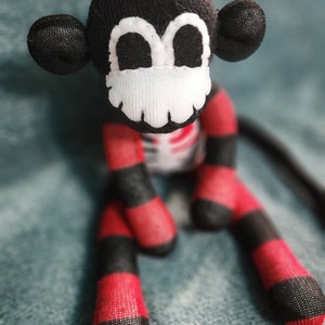 Vanish - Red & Black Skeleton Sock Monkey Plush D.I.Y. Kit - Make It ...