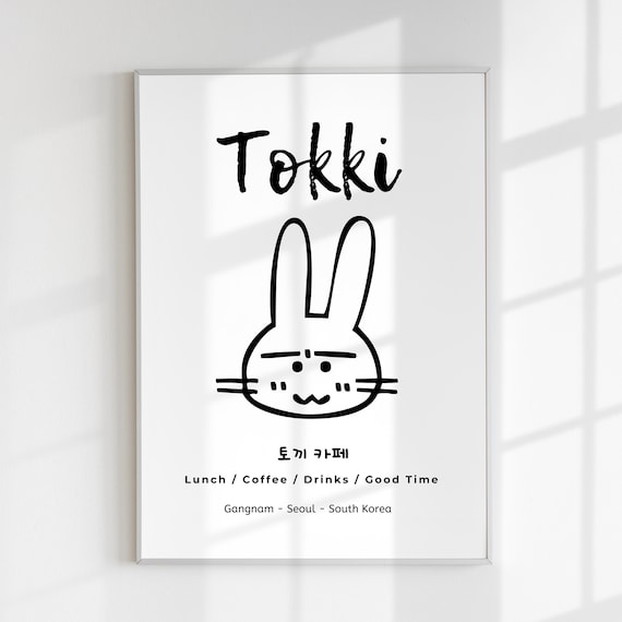 Cute Korean Style Print Seoul Cartoon Tokki Cafe Wall Art - Etsy