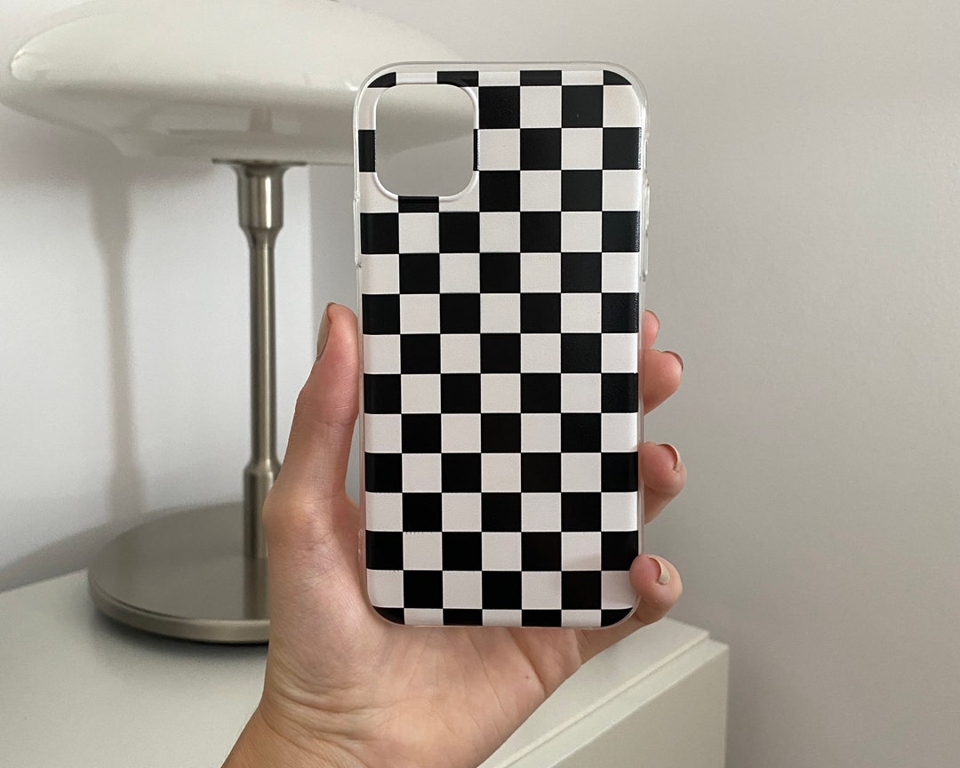 Checkered iPhone Case Black White Checkerboard Checker Pastel Phone ...