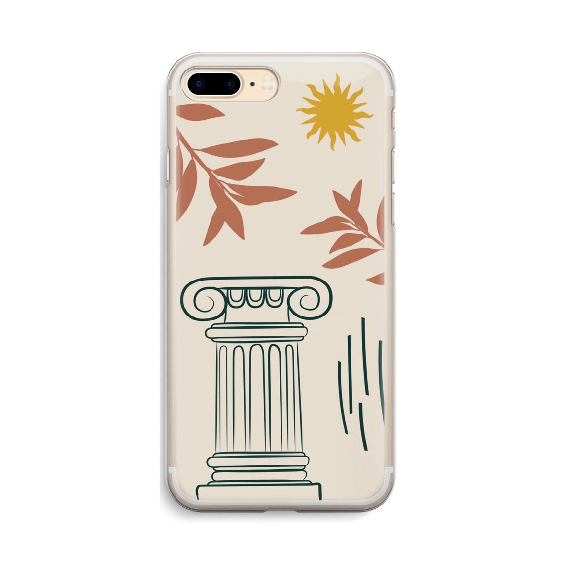 Ancient Greek Iphone Case Beige Mythology Line Art Drawing | Etsy