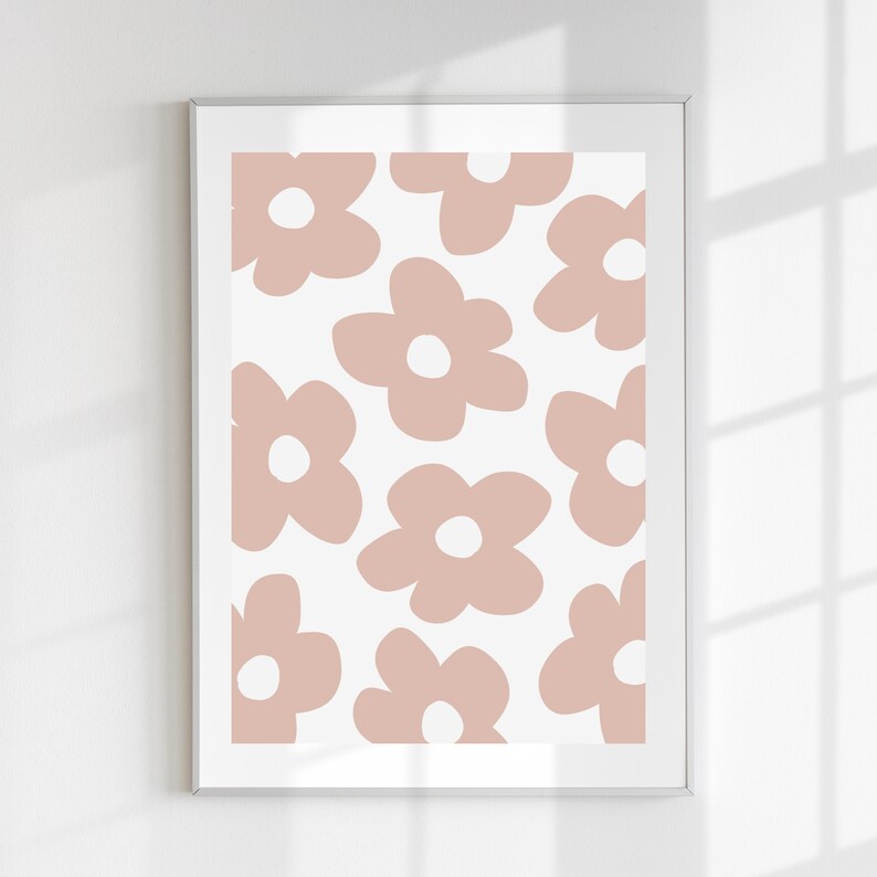 Pastel Flowers Print Wall Art Pink Flower Market Poster - Etsy