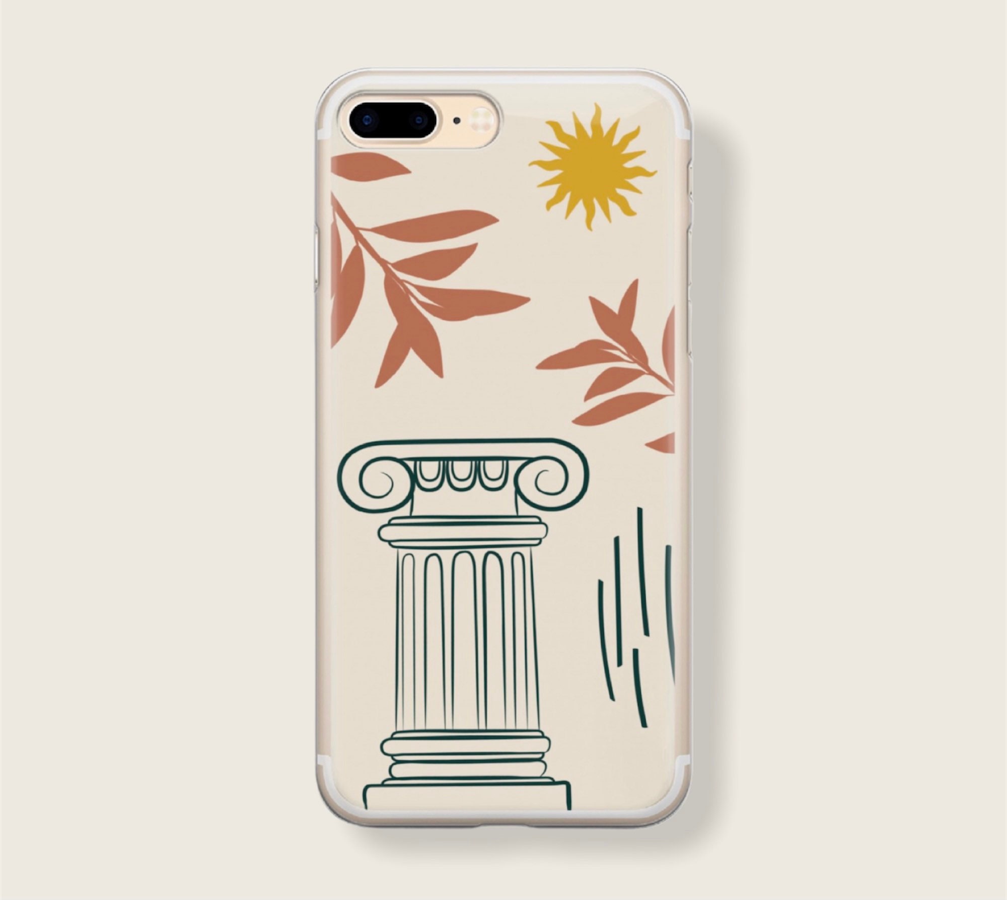 Ancient Greek Iphone Case Beige Mythology Line Art Drawing | Etsy