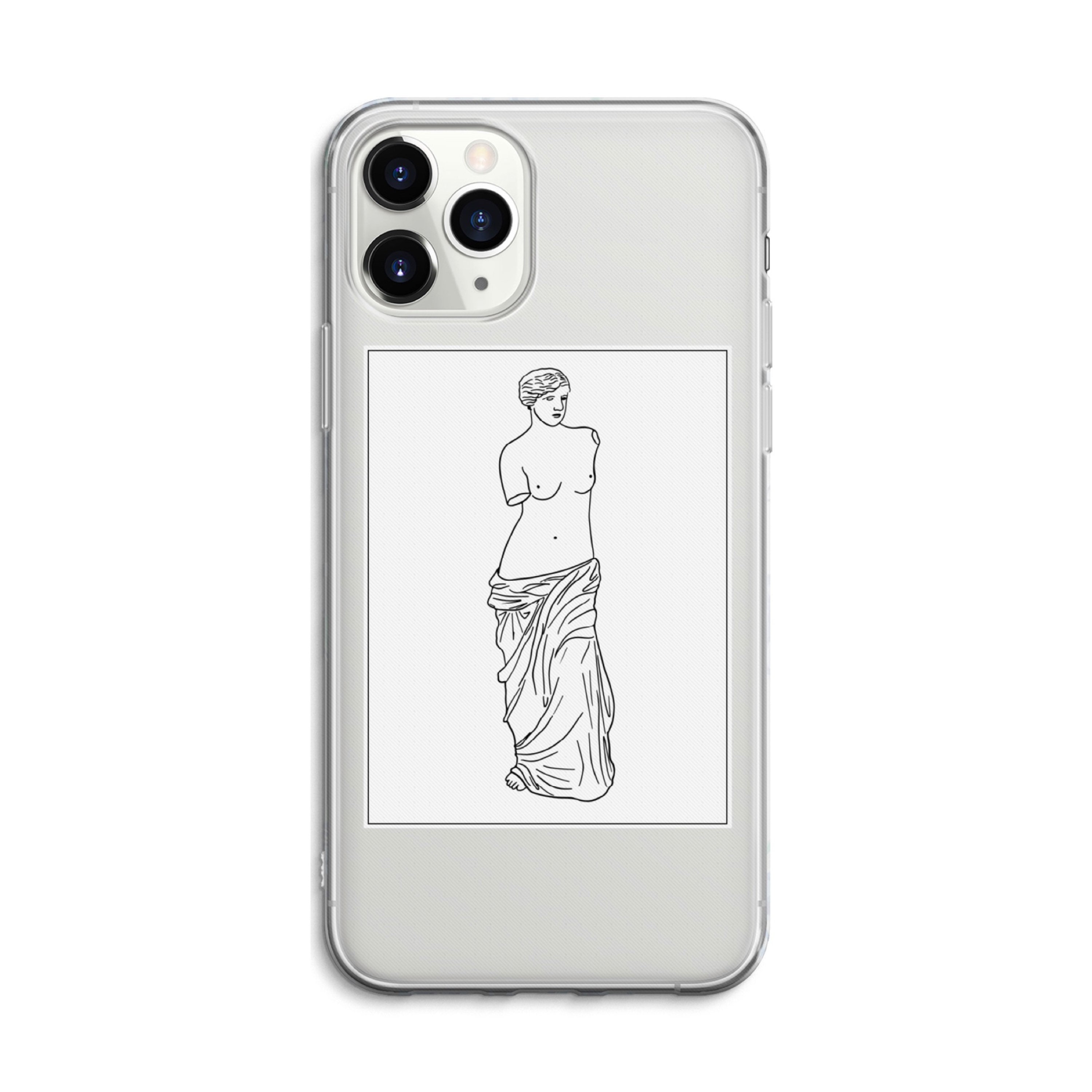 Venus De Milo Iphone Case Clear Greek Sculpture Line Art | Etsy