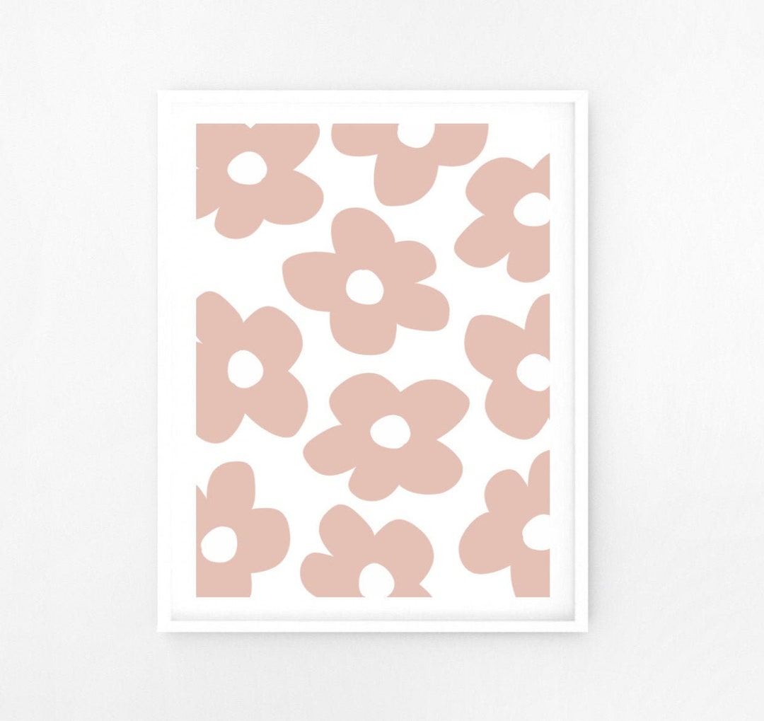 Pastel Flowers Print Wall Art Pink Flower Market Poster Digital ...