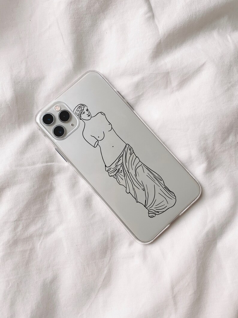 Venus Iphone Case Clear Greek Goddess God Sculpture Line Art | Etsy