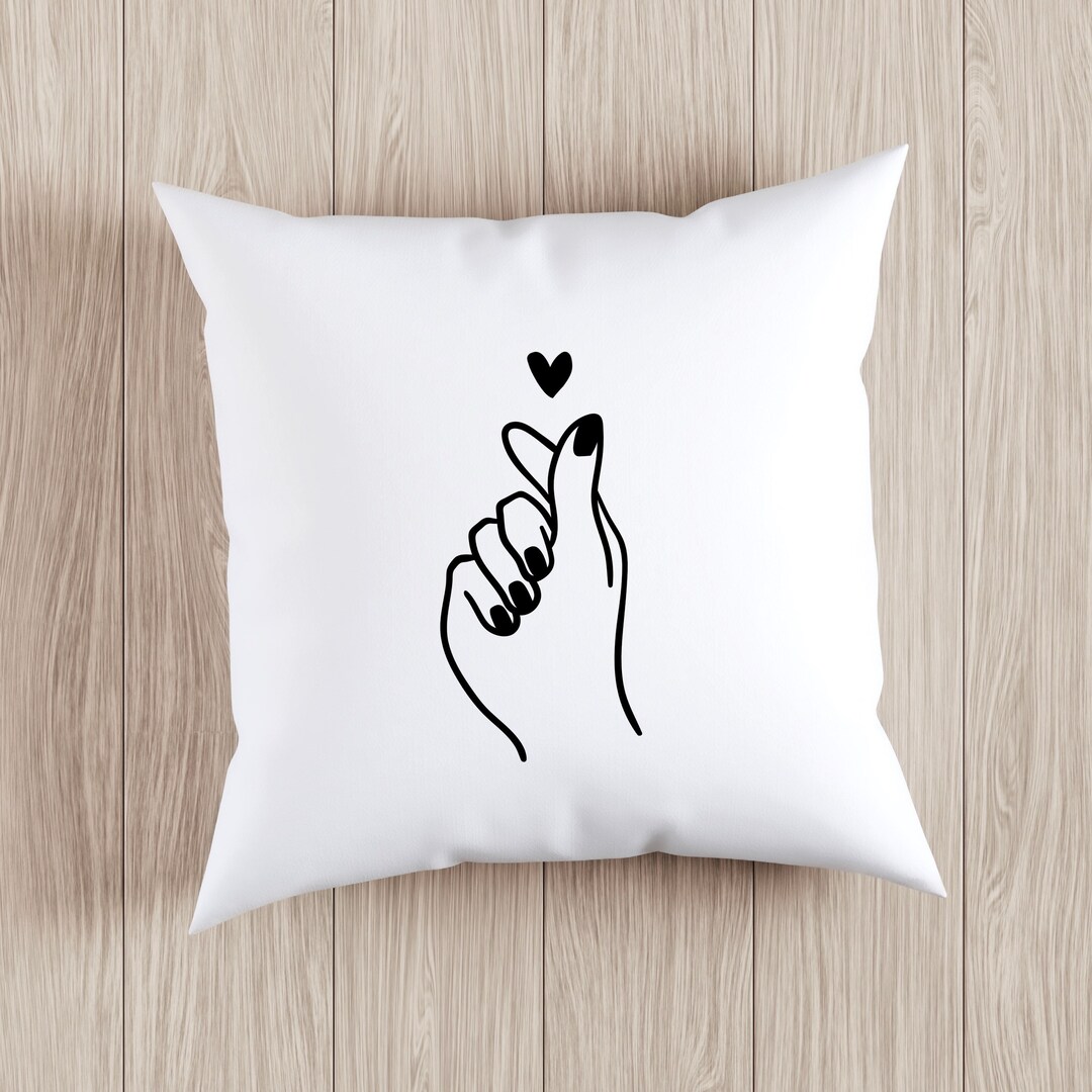 Korean Finger Heart Pillow Cover Pillowcase Estética Minimalista Kpop ...