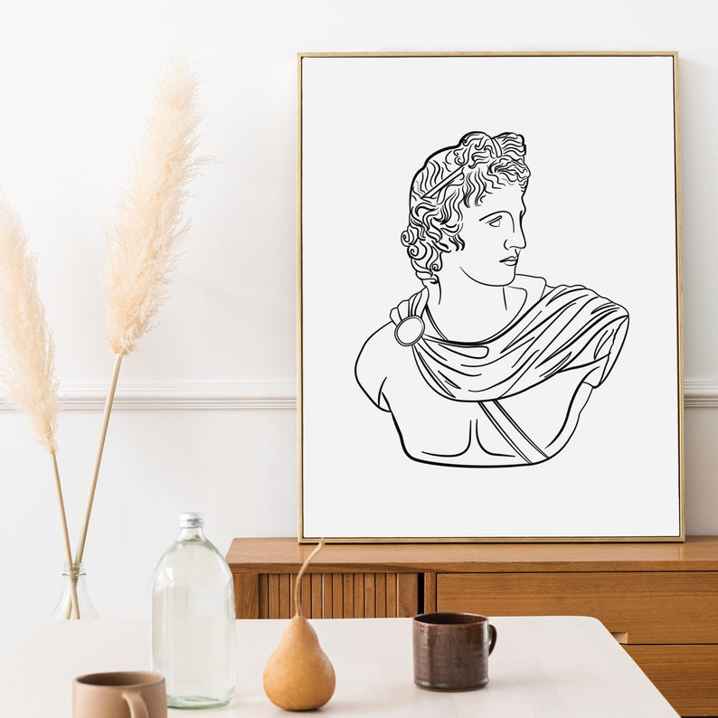 Greek God Print Apollo Statue Wall Art Mythology Printable | Etsy