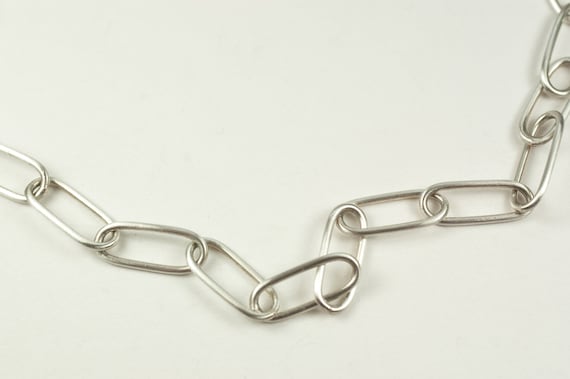 Handmade Lightweight Argentium Silver Chain Elongated Multi | Etsy