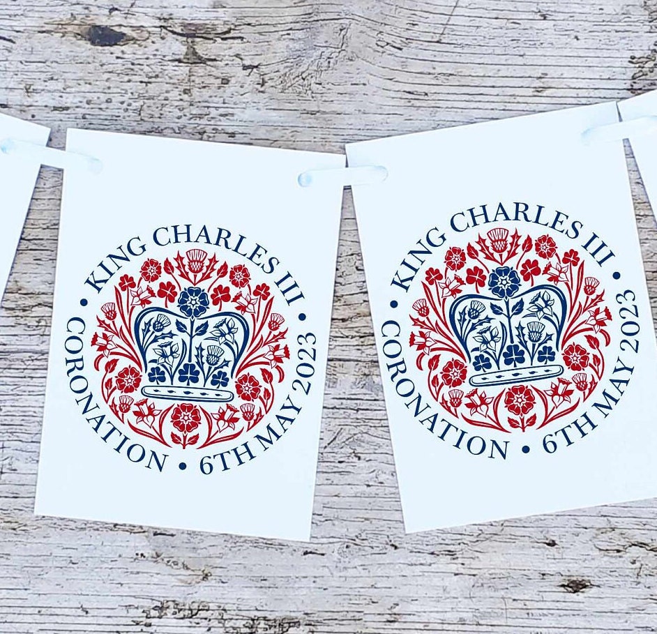 Kings Coronation Official Logo Bunting A6 Party Banner SINGLE - Etsy