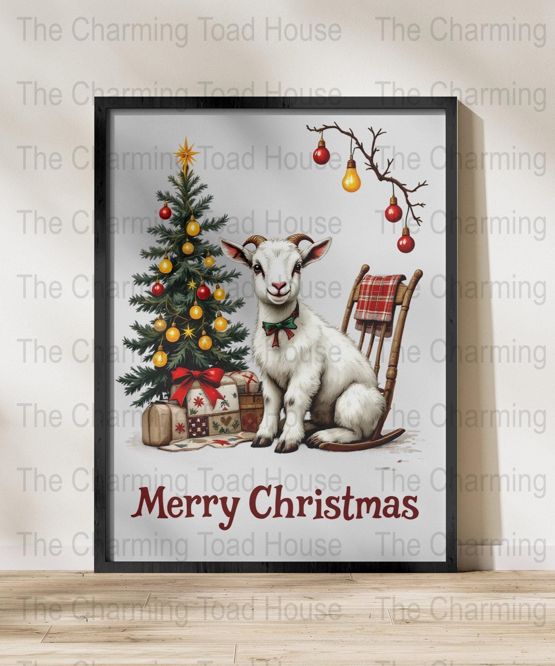 Christmas Goat Clipart – High-res PNG, Transparent Background, for Mugs ...