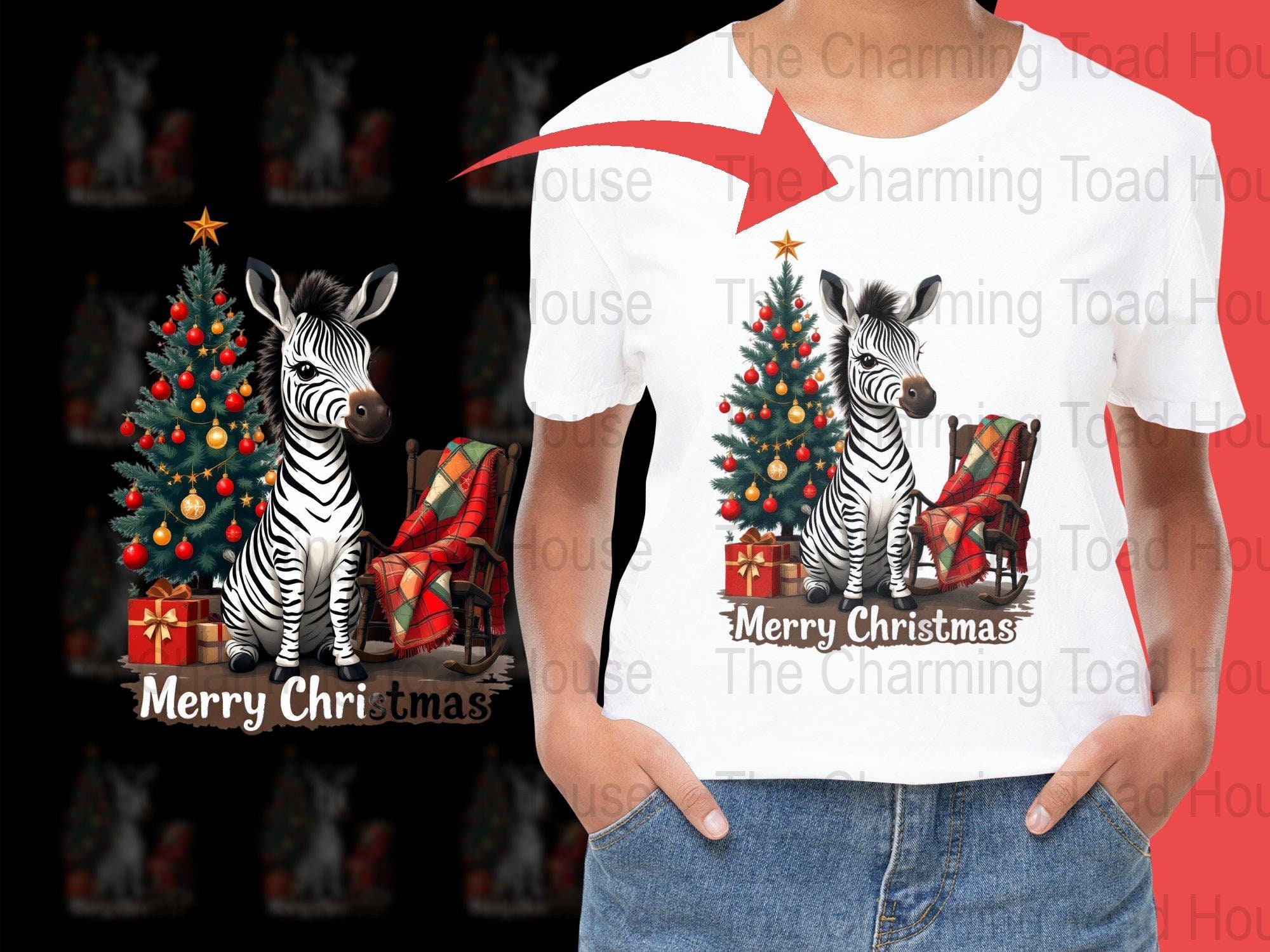 Baby Zebra Christmas Digital Download, Holiday Zebra Illustration ...