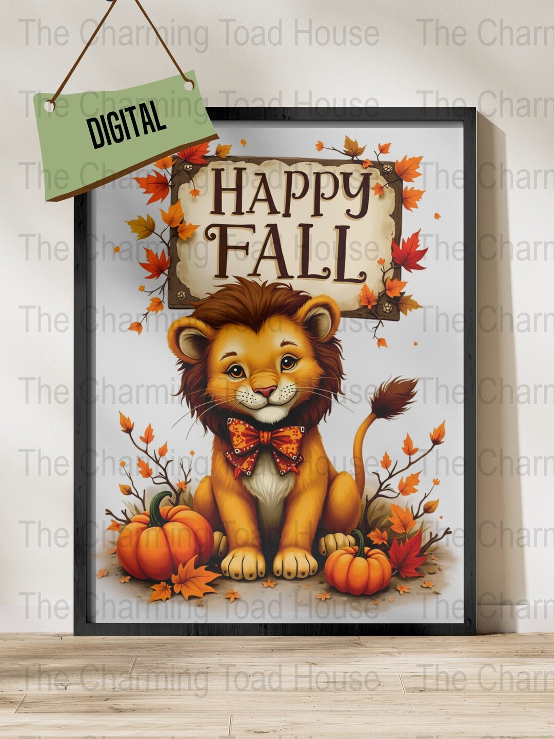 Cute Lion Fall PNG Decor, Happy Fall Digital Download, 300 Dpi PNG ...