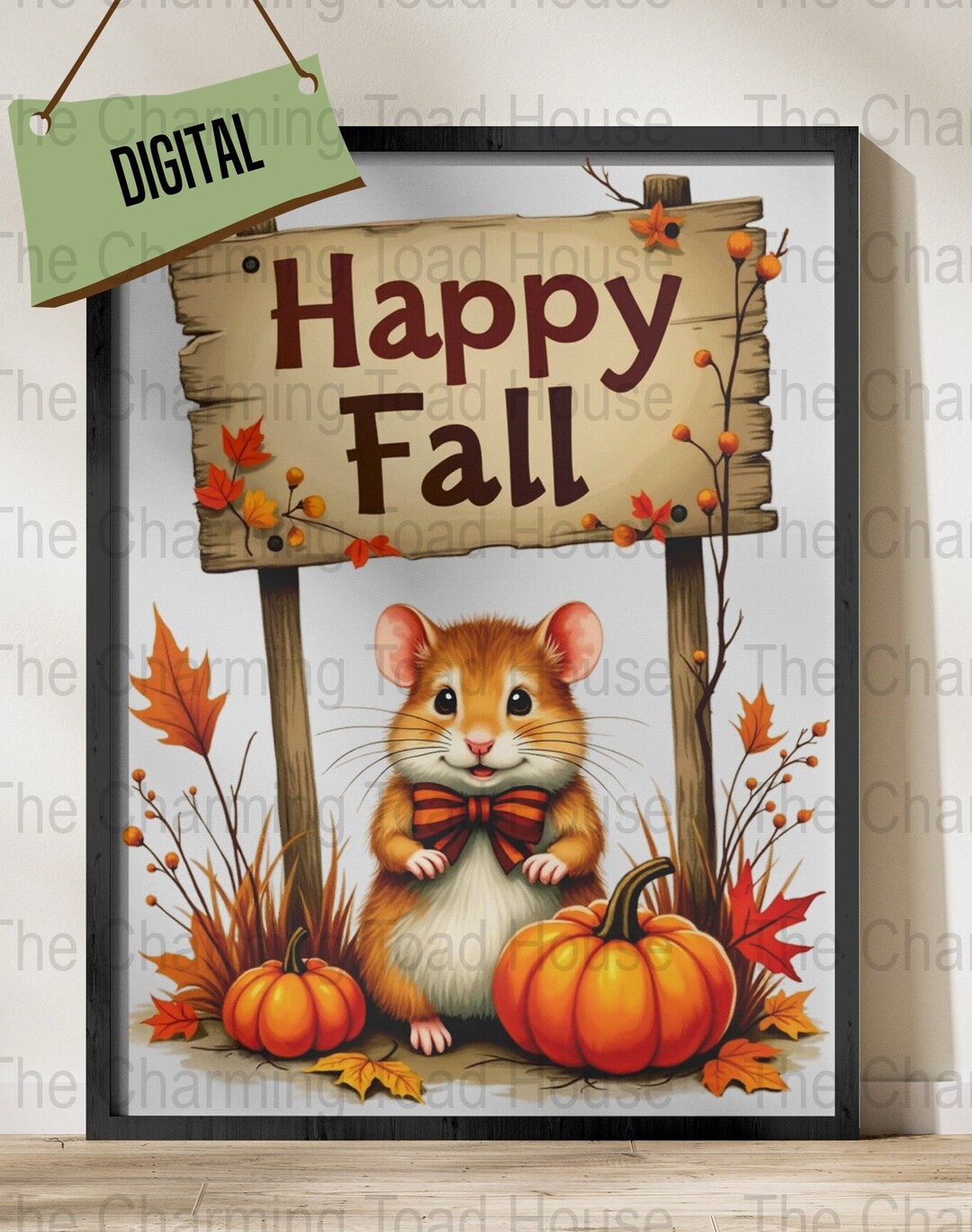 Autumn Mouse PNG Download, 300 Dpi, Fall Greeting Card Design, Pumpkin ...