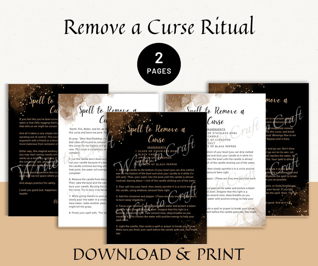 Remove a Curse Printable Download - Etsy