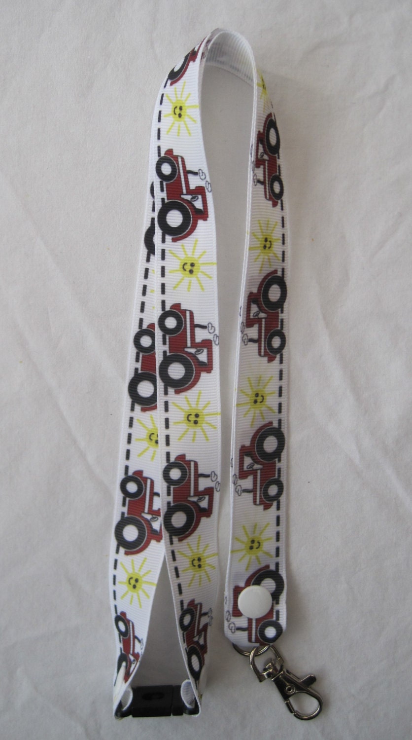 Tractor Handmade Lanyard Breakaway Id Holder Red | Etsy