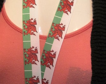 Lanyard Welsh Flag Wales Ensign Ribbon Key ID Badge Holder Safety ...