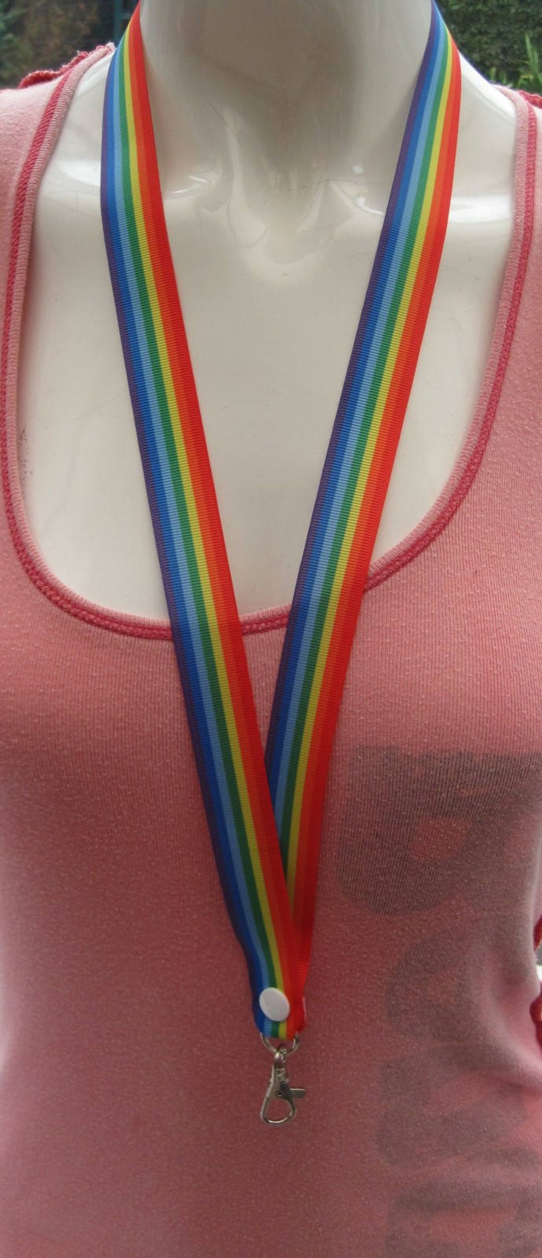 Pride Rainbow Ribbon Lanyard Breakaway Handmade Id Holder - Etsy