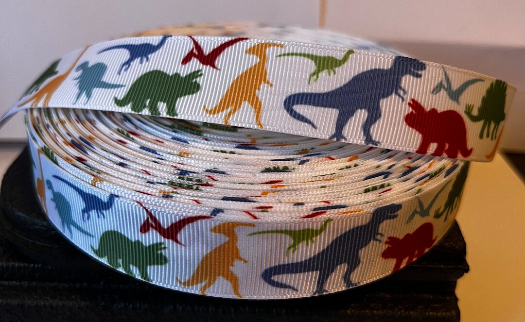 Dinosaur Ribbon Grosgrain 22mm - Etsy
