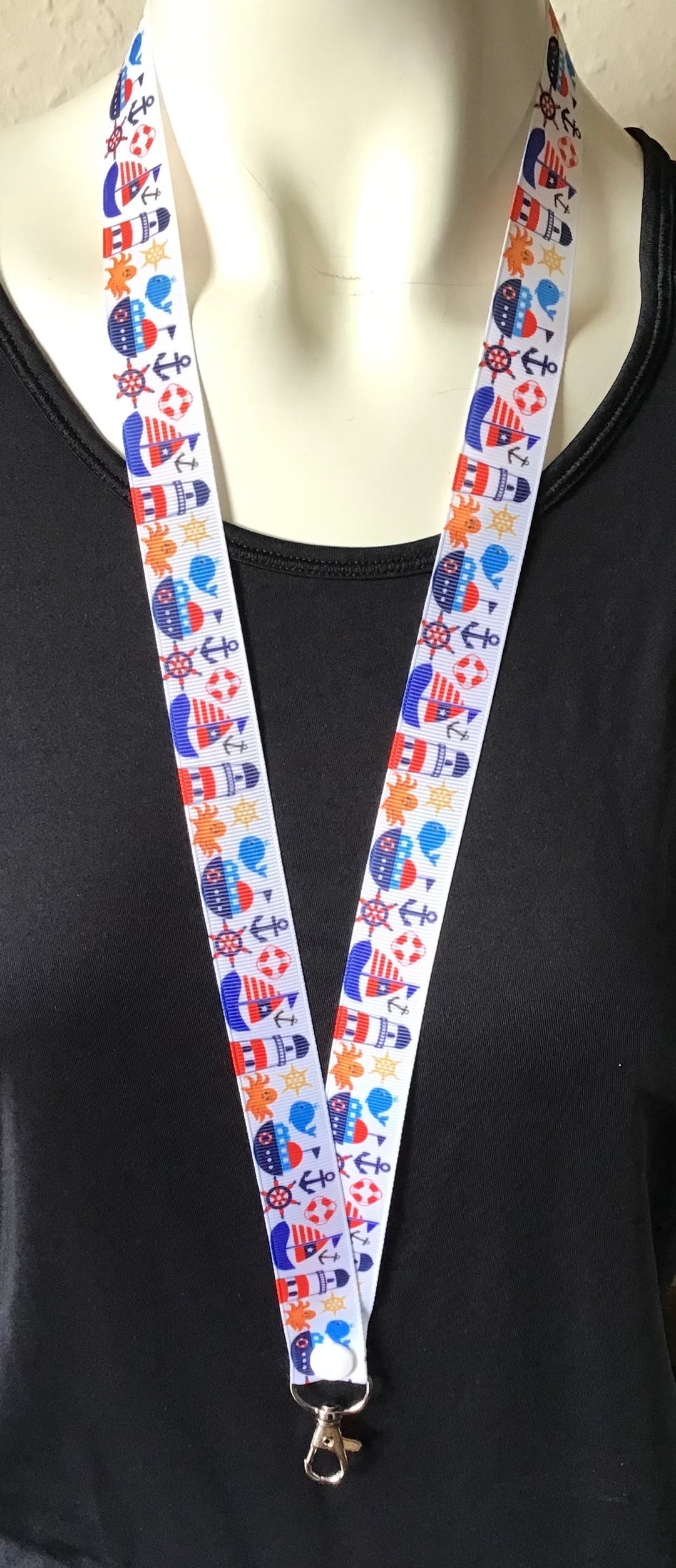 Lighthouse Sea Handmade Lanyard Breakaway Id Holder Boats - Etsy