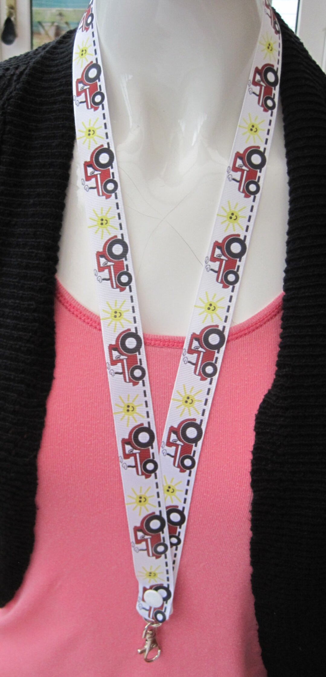 Tractor Handmade Lanyard Breakaway Id Holder Red - Etsy