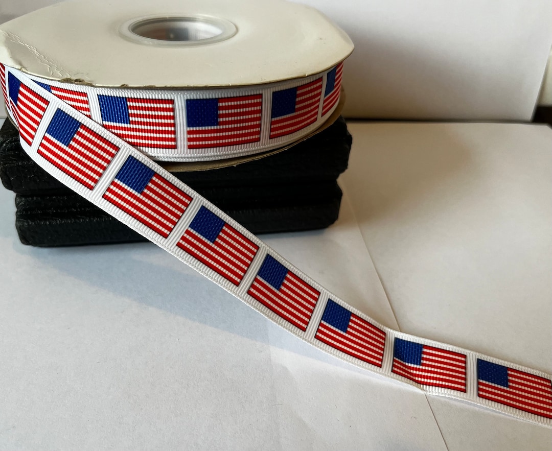 American Flag Grosgrain Ribbon 22mm - Etsy