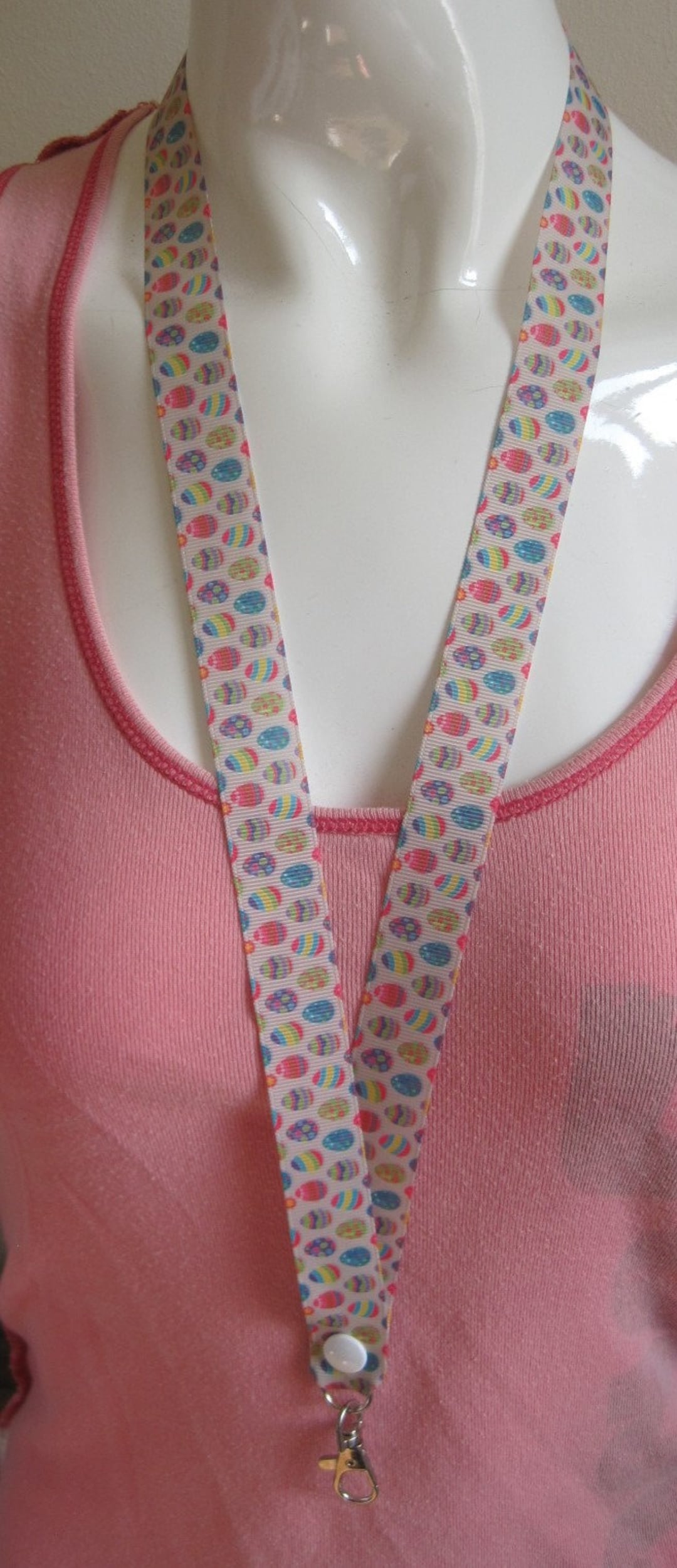 Easter Egg Eggs Lanyard Breakaway Handmade Ribbon Id Holder Keyring ...