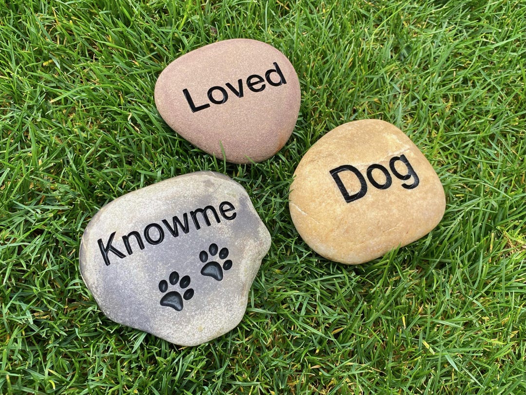PET MEMORIAL STONE Personalized Pet Memorial Palm Stones. Small ...