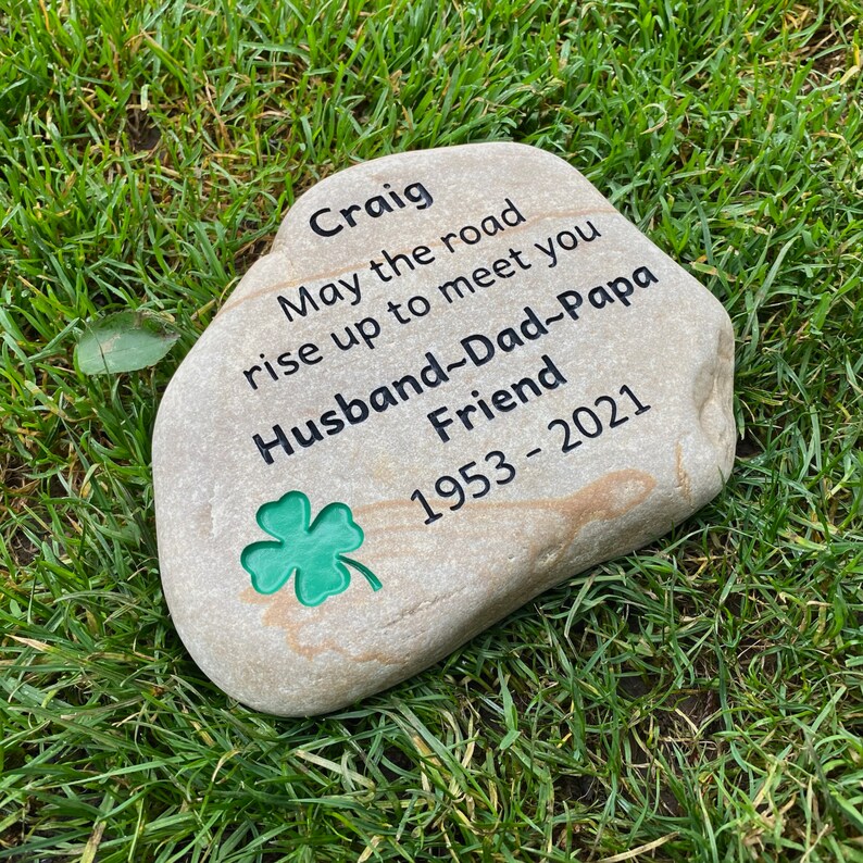 GARDEN MEMORIAL STONE Custom Engraved With Personalized - Etsy