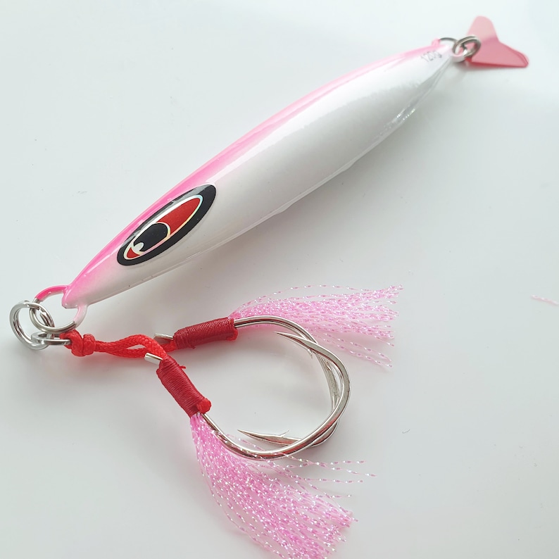 Slow Fall Pitch Jigs Fishing Lure Luminescent With Tail and Double ...