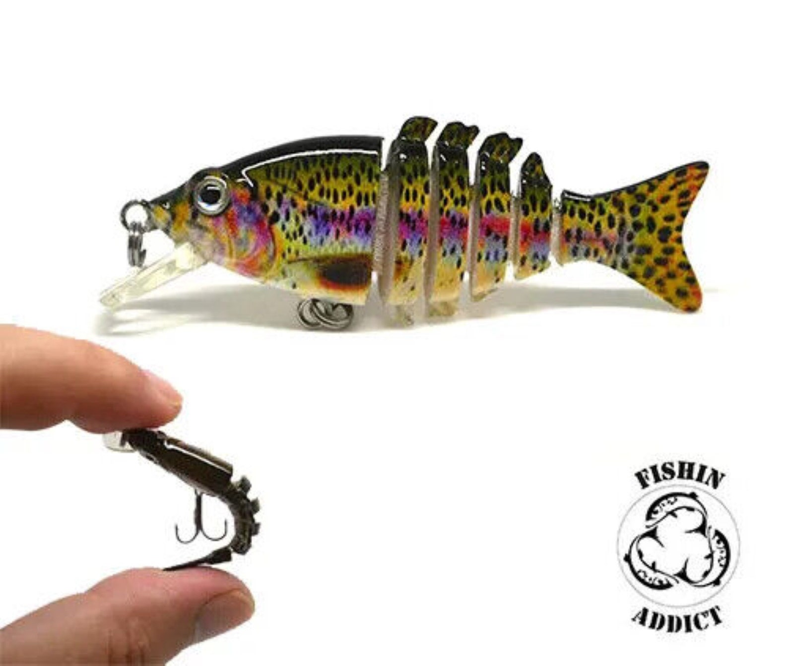 Fry Swimbait Multi Jointed Fishing Lure Musky Bass Perch Pike Zander ...
