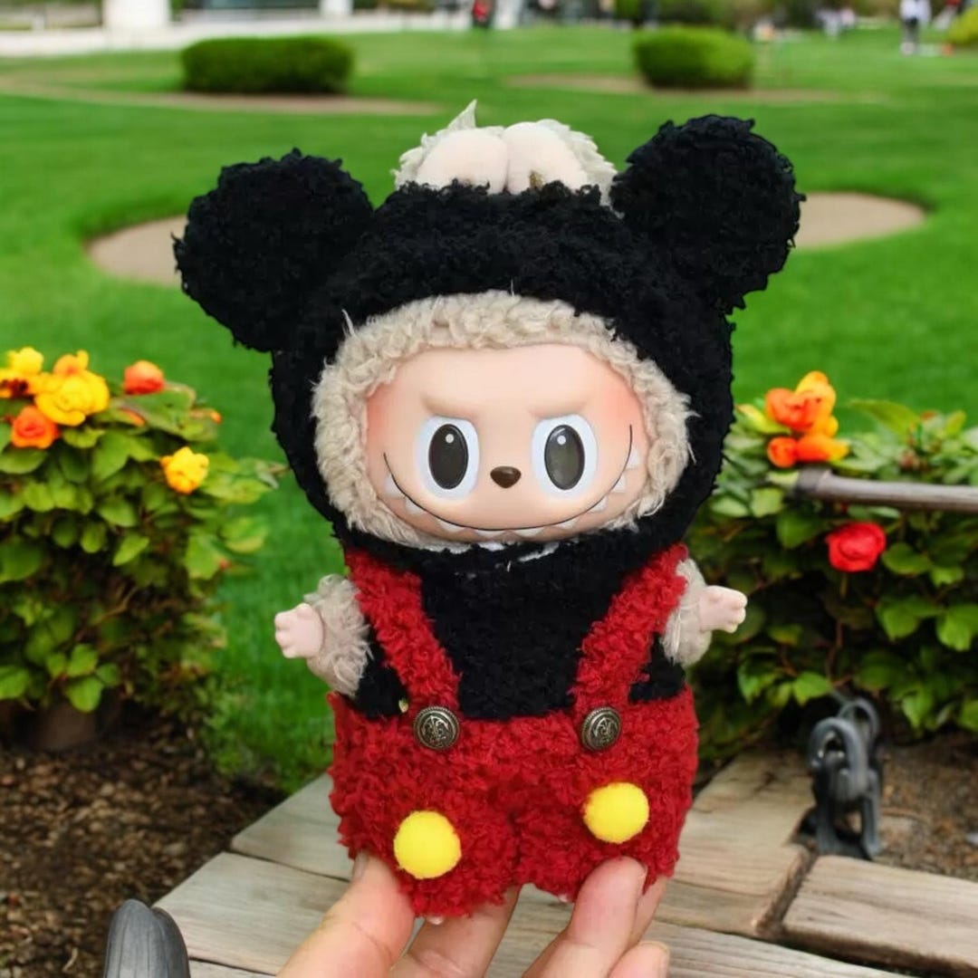 Labubu Doll Handmade Outfit, Mickey Mouse Style Labubu Handmade Crochet ...