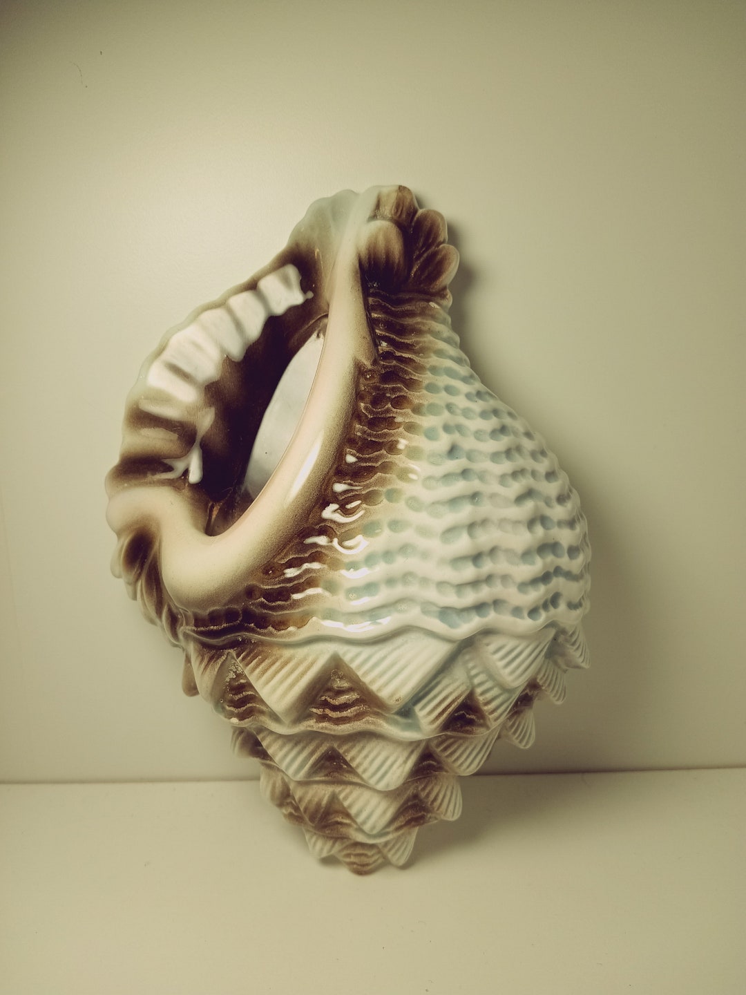 Vintage Seashell Wall Pocket Vase - Etsy