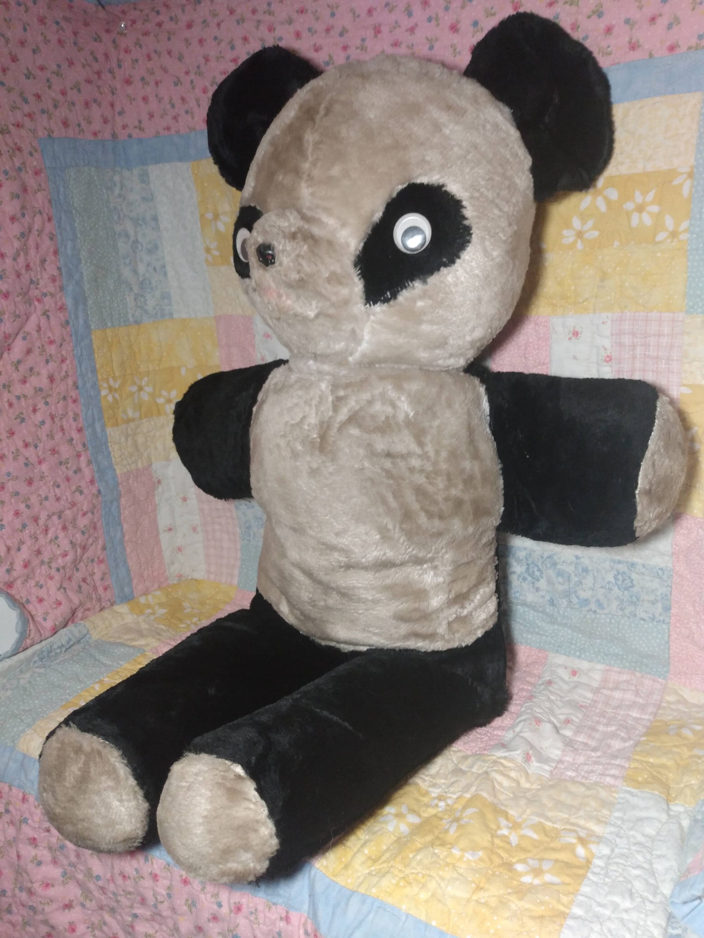 1960s Panda Teddy Bear Carnival Prize With Googly Eyes Huge - Etsy