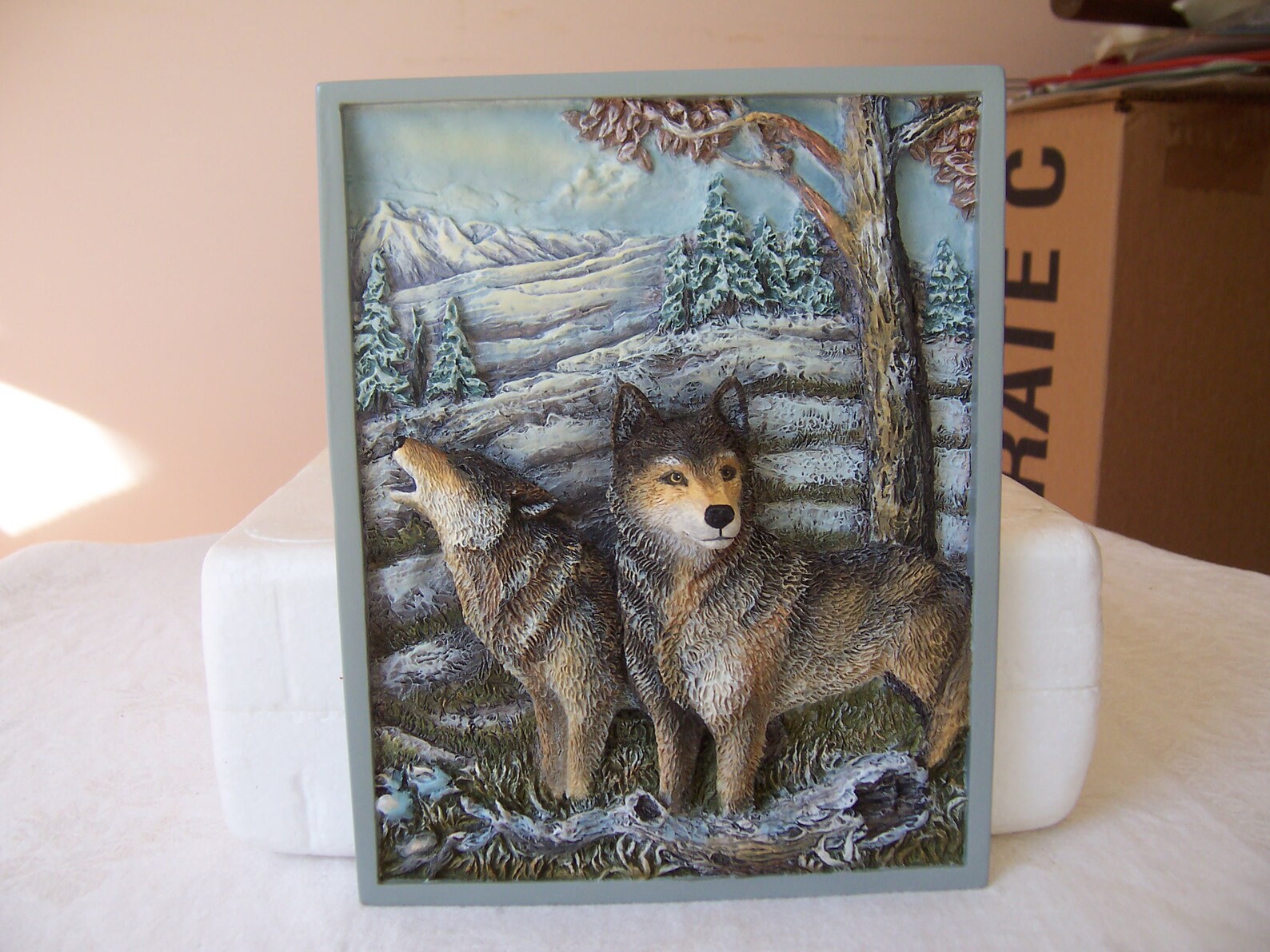 Set of 3 Bradford Exchange Sculptural Wolf Plates Timberland Chorus ...