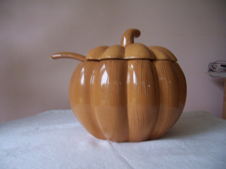 Ceramic Pumpkin 12 Cup (3 Quart) Soup Tureen With Ladle - Etsy