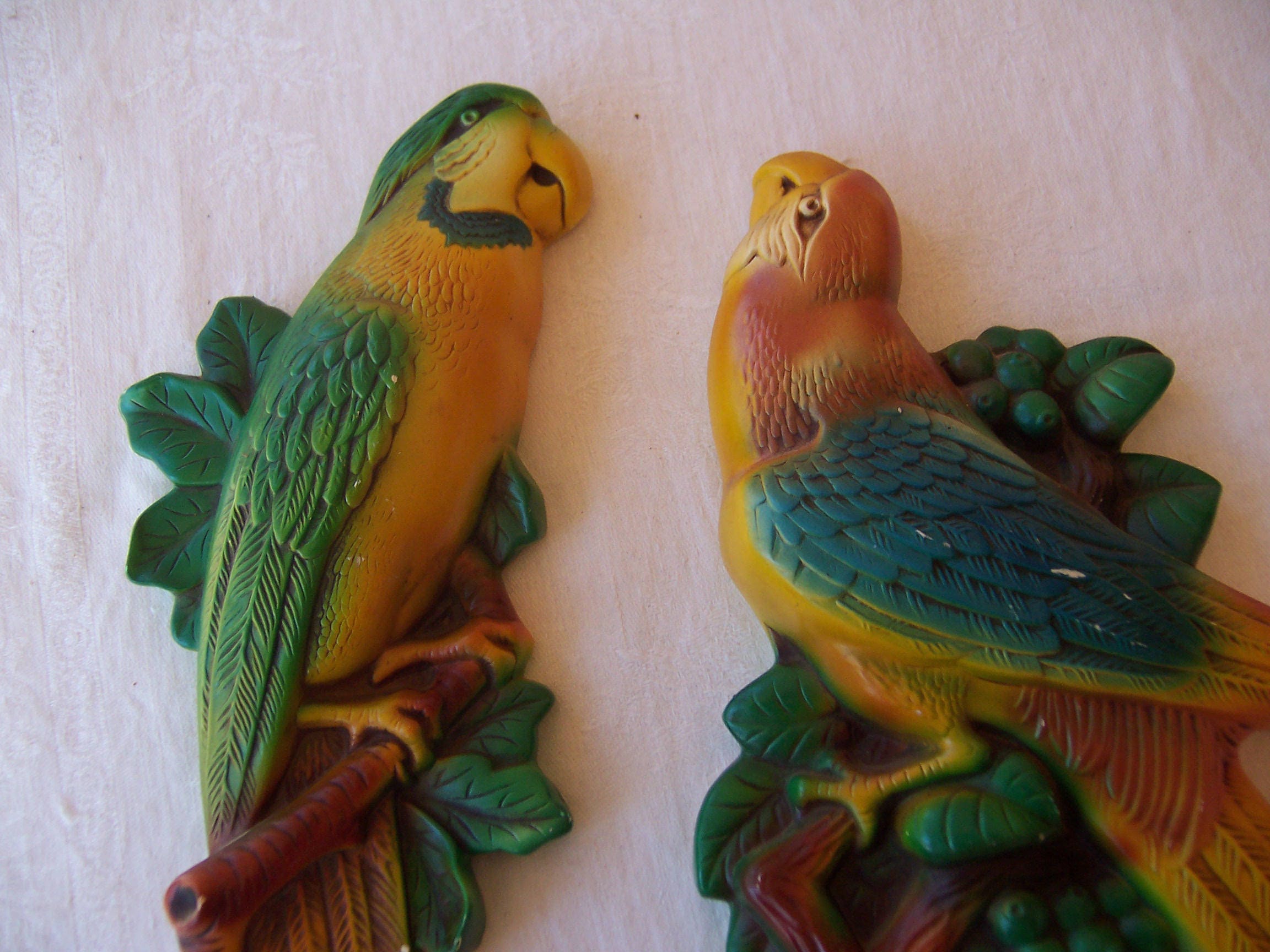 Vintage Miller Studio Chalkware Parrots - Etsy