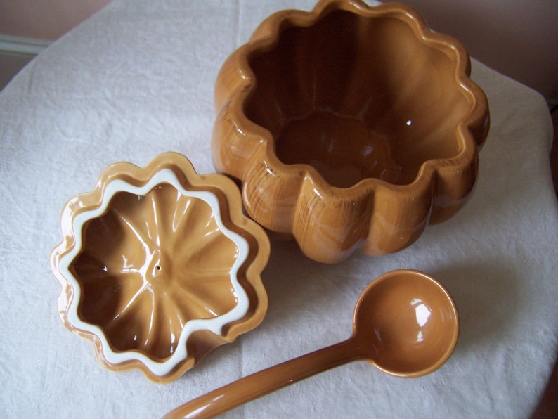 Ceramic Pumpkin 12 Cup (3 Quart) Soup Tureen With Ladle - Etsy
